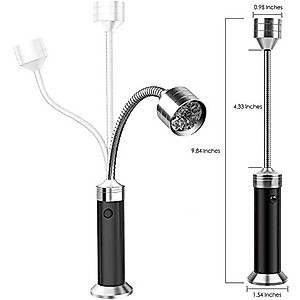 Permasteel PA-12002-AM Flexible Gooseneck LED BBQ Magnetic Base, 2-Pack, Black Grill Light