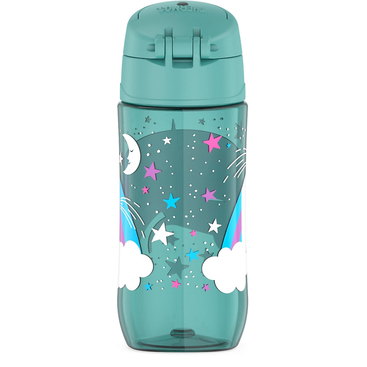 THERMOS FUNTAINER 16 Ounce Plastic Hydration Bottle with Spout Lid, Color Change Unicorns