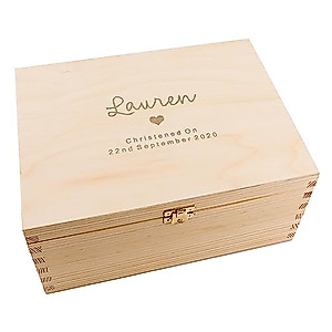 Personalized Baptism Keepsake Box - Baptism Gifts for Baby Girl or Boy - Engraved Wooden Keepsake - Memory Box