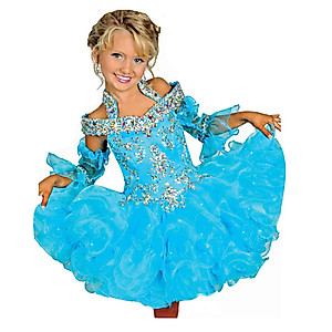 AVDA Infant Girls' Off The Shoulder Cupcake Pageant Dress Glitz Short Birthday Party Ball Gowns 1t Mint