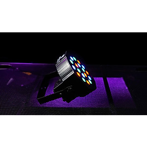 (6) Rockville RockPAR50 LED RGB Compact Par Can DJ/Club DMX Wash Light+Dual Bracket