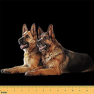 Erosebridal German Shepherd Fabric by The Yard,3D Print Dog Upholstery Fabric,Pet Animal Decorative Fabric for Kids Girls Boys,Rustic Farmhouse Pug Indoor Outdoor Fabric for Quilting Sewing,1 Yard