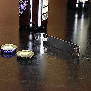 Chef Craft Select Durable Plated Iron Bottle Opener, 4.5 inches in length 2 piece set, Gray