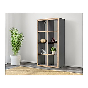IKEA Kallax Shelving Unit, Gray, Wood Effect Bundle with Cleaning Cloth