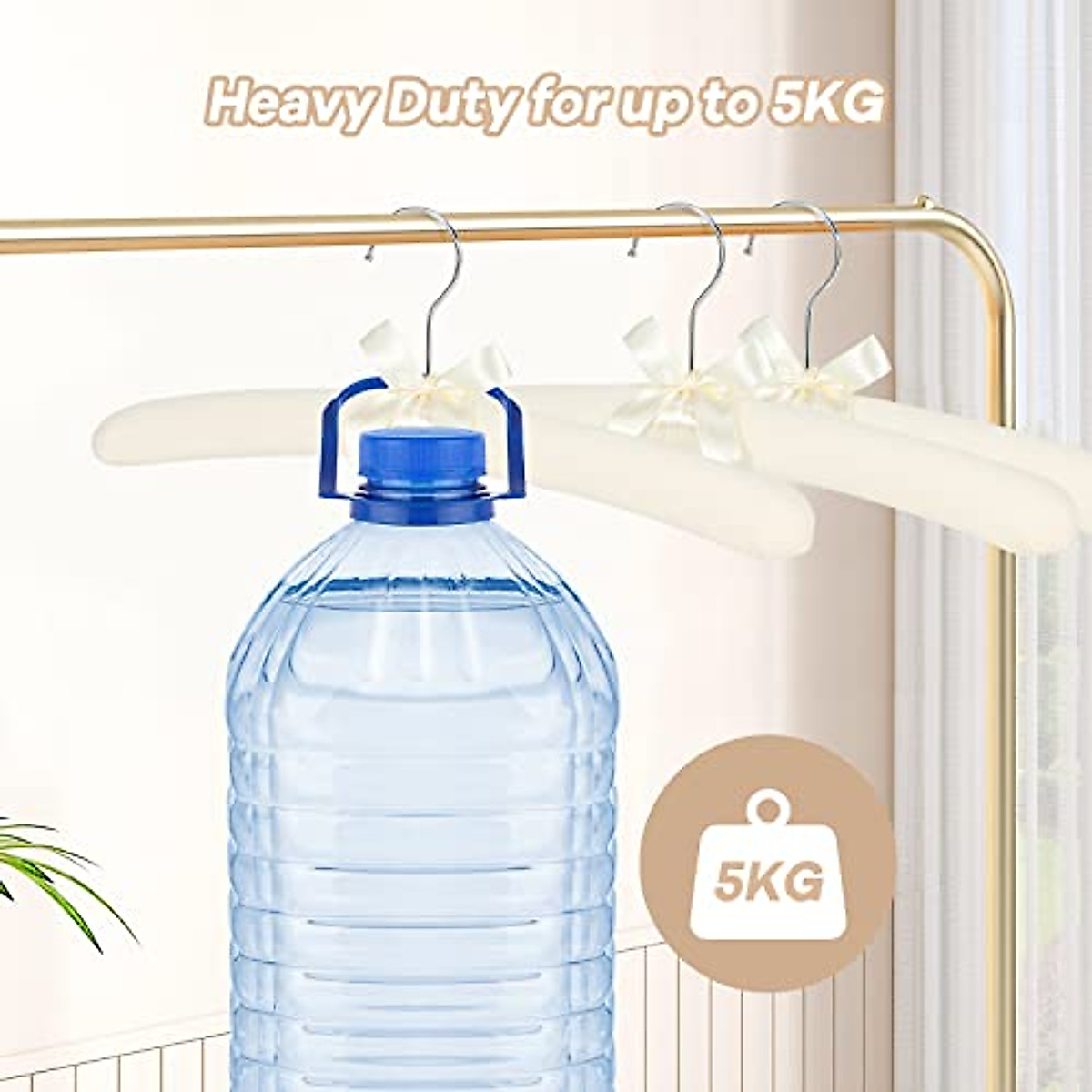 Padded Clothing Hangers - Premium Fabric Hangers for Coat, Sweater, Wedding Dress, Bride, Closet - Upgraded Heavy Duty Sweater Clothes Hangers - Pack of 10