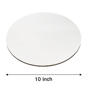 CHERRY 25-Pack 10 inch Sturdy Round Cake Boards, White Cardboard Cake Circles plate Scalloped Base,Pack of 25