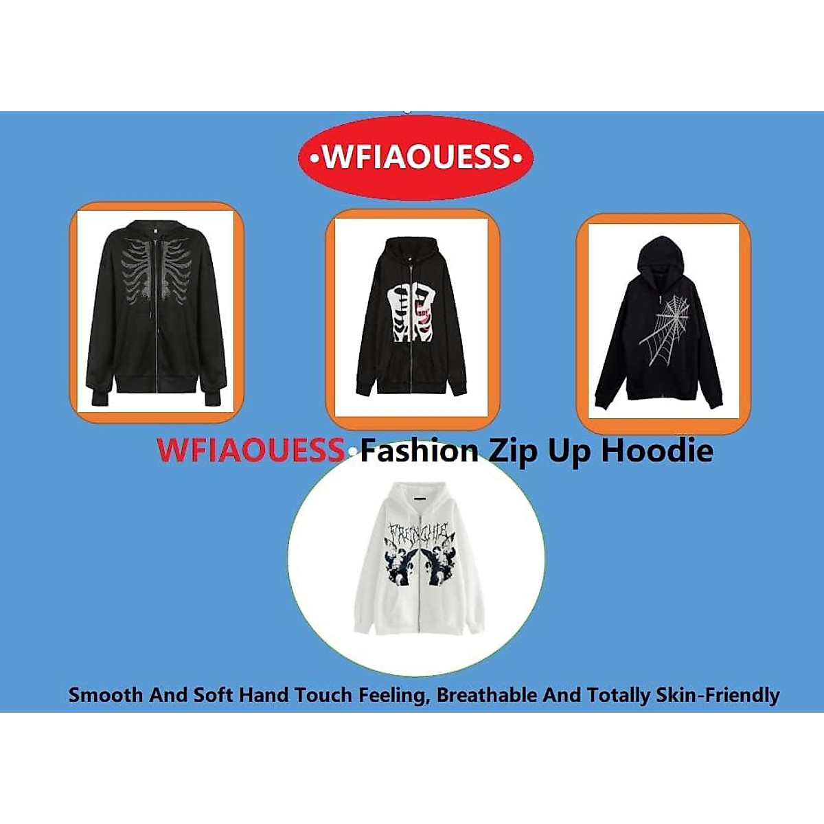 Y2k Skeleton Sweatshirt,Unisex Skeleton Zip Up Hoodie Fashion Vintage Jacket Graphics E-Girl 90s Sweatshirt (1,XXXL)