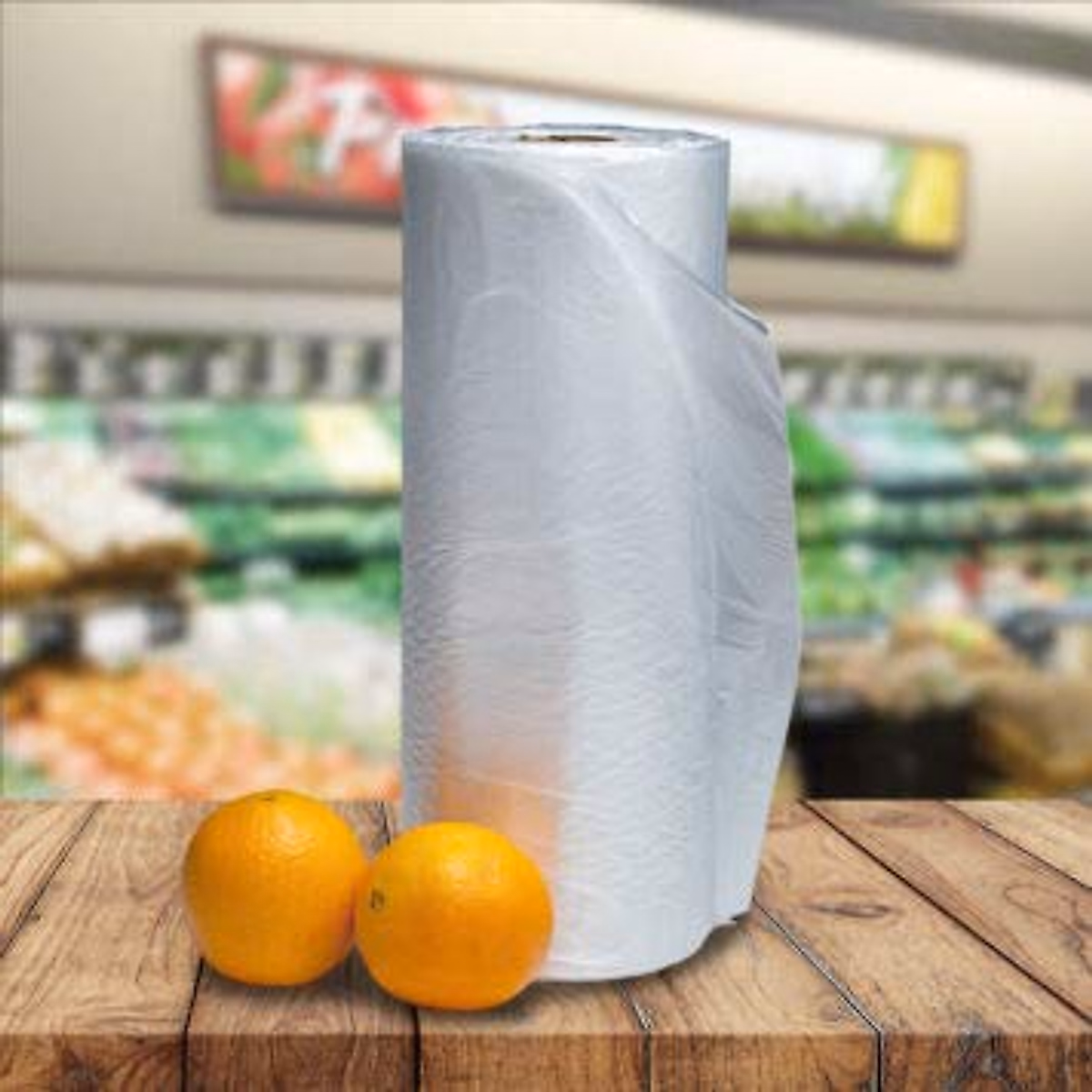 Food Storage Bags, 10" X 15" Clear Plastic Produce Bag for Fruits, Vegetable,Bread, Kitchen Bags On a Roll With Free Tites, (4 Roll)