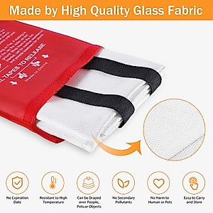 Emergency Fire Blanket for Home Kitchen - Fiberglass Fire Suppression Blanket Great for School, Fireplace, Grill, Car, Office, Warehouse (4 Pack, 39 in X 39 in)