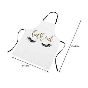 2Pcs Gold Lash Aprons Cotton Bibs Home Cooking Coffee Shop Cleaning Aprons