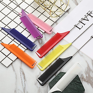 8 Pieces Pintail Comb Rat Tail Comb Hairdressing Styling Comb Anti-Static Heat Resistant Tail Comb Teasing Comb Parting Comb for Hair Salon Home Supplies, 8 Colors