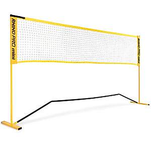 Champion Sports Adjustable Racquet Sport Net: Portable 10 Foot Racket Sport Game Net for Volleyball, Tennis, Pickleball, and Badminton - Yellow