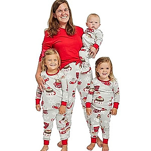 HonestBaby 2-Piece Family Matching Holiday Pajamas Organic Cotton for Men, Women, Kids, Toddlers, Baby Boys, Girls, Unisex Pets, Hedgehog N Cocoa