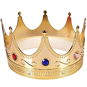 Kangaroo Regal King Crown for Men, Women, and Kids - Mens Crown for King Costumes - Birthday Prince Crown for Boys - Royal Gold Crown for Costumes, Birthday Crown, Cosplay Accessories Decorations