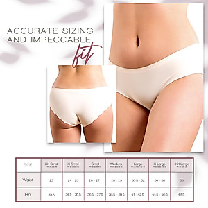 Pretty Sweet Intimates Women’s Laser Cut Cheeky Bikini Underwear, Pack of 10, Seamless and No Show with Scalloped Back