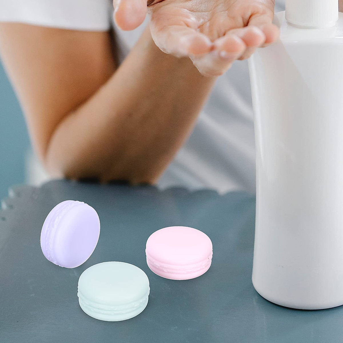 Beaupretty 30Pcs Empty Cream Jars Macaron Shaped Cream Box Lip Eye Masks Dispensing Cases 10ml Small Cosmetic Containers with Leakproof Lids for Lotion Balm Ointmen Random