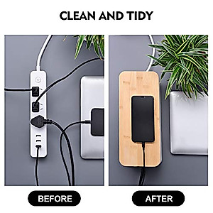 2 Pack Large Cable Management Box – Wooden Style Cord Organizer Box and Cover for TV Wires, Computer, Router, USB Hub and Under Desk Power Strip – Safe ABS Material and Baby-Pets Proof Lock (White)