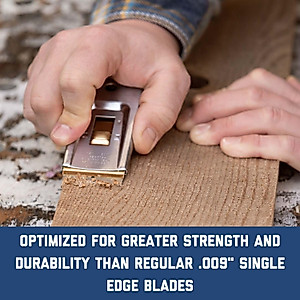 AccuTec Pro Heavy Duty Steel Backed Single Edge Razor Utility Blades - 100-Pack - .012" Made of High Carbon Steel for Extra Durability and Long Life - APBL-7055