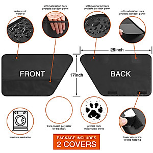 Car Door Protector -Back Seat Doors, car Door Protector from Dog Scratching Shield Pet Side Panel Cover for Sedan Truck SUV 2 Pack