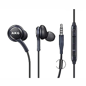 2023New Earbuds Stereo Headphones for Samsung Galaxy S8 S10 S10e Plus A31 A71 Cable - Designed by AKG - with Microphone and Volume Buttons (Black)