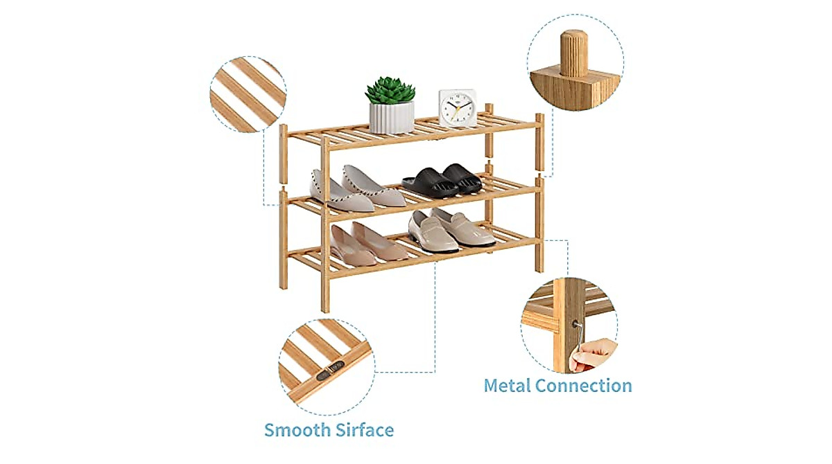 Organize Your Space with RONGJIA Bamboo Shoe Rack