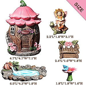 Aivanart Fairy Garden Decor House Kit, Miniature Garden Sculpture Statues Accessories Gifts for Kids Christmas Yard Decor Figurines Outdoor