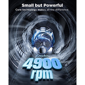 EasyAcc Portable Handheld Fan,4000 Battery Portable Fan for Travel [Ultra Quiet Powerful] 5 Speed Backup Power Digital Display Lanyard Rechargeable Foldable Personal Hand Fan for Olympic Games Black