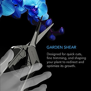 AC Infinity 6.6” Stainless Steel Pruning Shear with Cleaning Kit, Lightweight Ergonomic Design, Nonstick Titanium Coated Blades for Gardening, Hydroponics, Grow Tents