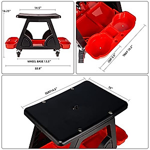 FENG PAI Detailing Seat - Car Heavy Duty Rolling Seat and Rolling Garage Stool, Mechanics Rolling Stool, Creeper Seat for Work Platform