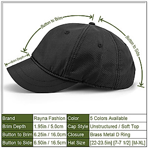 Rayna Fashion womens Structured Short Bill Quick Dry Brim Trucker Baseball Dad Cap, Black, X-Large