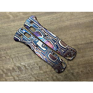 Mokume pattern heat ano engraved Titanium Scales for Benchmade Bugout 535