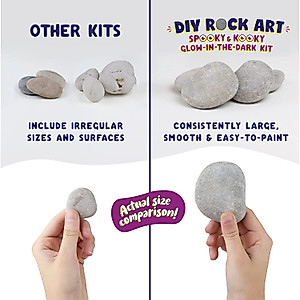Glow In The Dark Rock Painting Kit for Kids - Arts and Crafts for Girls Boys Ages 6-12 - Art Craft Kits Paint Set - Supplies for Painting Rocks - DIY Gift Ideas, Activities Age 4 6 7 8- 12, 9-12