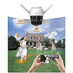 Imou Security Camera Outdoor with Floodlight and Sound Alarm, 4MP QHD Pan/Tilt 2.4G Wi-Fi Camera, IP66 Weatherproof 2.5K Bullet Camera, Full Color Night Vision IP Camera with 2-Way Talk, Cruiser