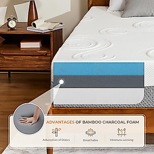 Sweetnight King Mattress, 10 Inch Plush Foam Mattress, Cooling Gel Memory Foam Mattress for Comfy Sleep and Moisture Wicking