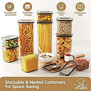JSCARES 34 PCS Food Storage Containers Set and Food Storage Containers Set with Airtight Lids BPA-Free Plastic Food Container for Kitchen Storage Organization