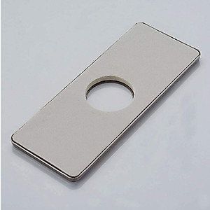 Homevacious 6 inch Bathroom and Kitchen Vanity Sink Faucet 4 inch Hole Cover Deck Plate Square Escutcheon Brushed Nickel Satin Stainless Steel