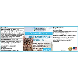 Vitality Science - Feline Comfort Plus, Extra Drying Digestive Aid, GI Support Helps with Vomiting and Diarrhea, 100% Additive Free, 120g (Seafood, Small)