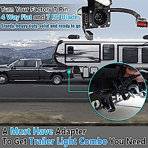 MECMO 42145 Multi-Tow 7 Way Blade and 4 Way Flat Trailer Wiring Adapter Connector for 2000-2009 Dodge Ram Dakota, 2000-2009 Jeep Grand Cherokee, 2000-2007 Durango 7:4 OE Replacement Harness 56038366AB