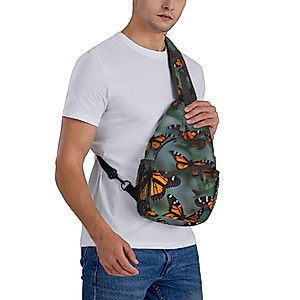 Monarch butterflies print Sling Backpack Man Woman Multipurpose Chest Bag Travel Daypack Cross Body Bag