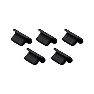 Silicone AntiDust Plugs for iPhones 13 12 Mini Pro Max 11 iPads AirPod, 5pcs Lightnings Charging Port Cover Compatible with iPhones X, XS, XR, 8, 7, 6 Plus Black
