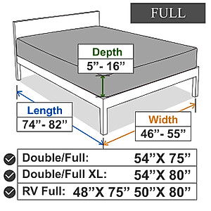 Full Size Fitted Sheet Only - 4-Way Stretch Knit, Snug Fit, Wrinkle Free & Stay in Place, No More Slipping Off for Mattress, Soft & Comfortable - Light Gray, Full