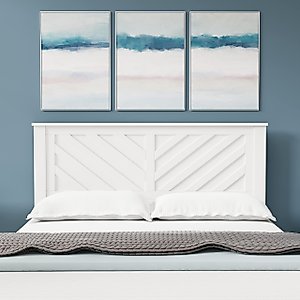 Glenwillow Home LaFerme Wood Panel Headboard in White - Queen Size