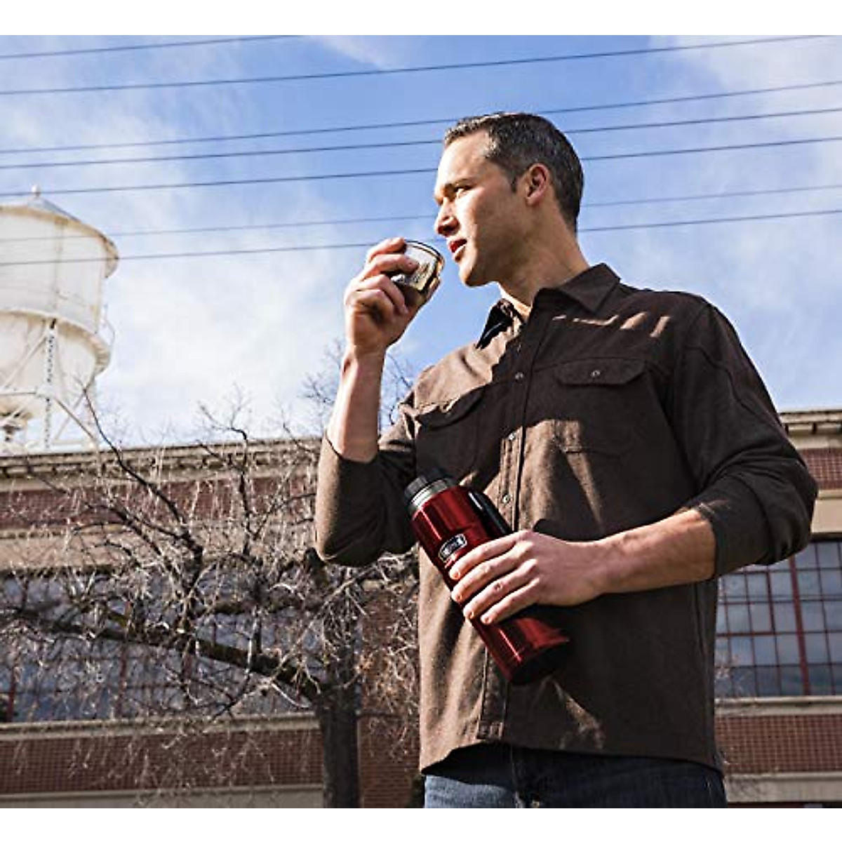 THERMOS Stainless King Vacuum-Insulated Beverage Bottle, 40 Ounce, Matte Steel