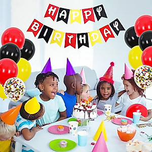 Red Yellow Black Birthday Decorations -Red Yellow Black Balloons for Birthday Party Supplies