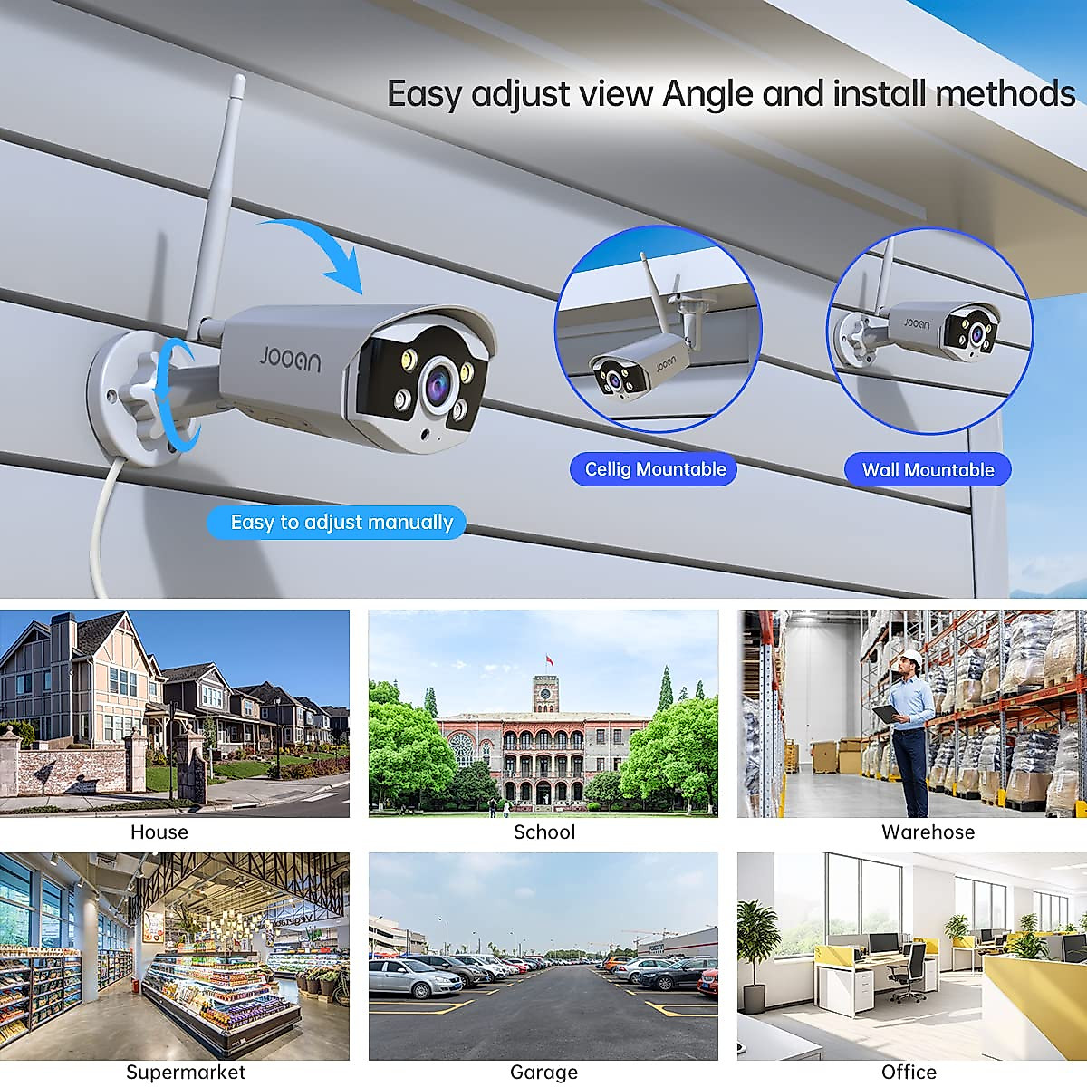 JOOAN 3MP Security Camera System Wireless,8CH NVR 1296P Security System(Clear than 1080P) with Audio,Great Night Vision, Motion Detection Email Alarm