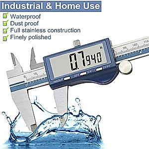 Digital Calipers, 6" Electronic Caliper Measuring Tool, Digital Micrometer with Large LCD Screen, Extreme Accuracy for Home/Industrail/Jewlery Measurement