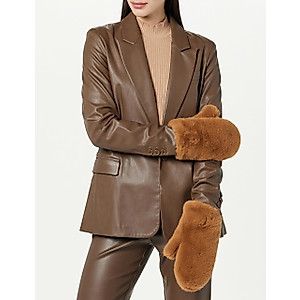 The Drop Women's Aspen Faux Fur Mittens, Cognac, One Size
