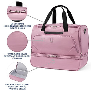 Travelpro Maxlite 5 Softside Carry-on Weekender with Drop-Bottom Compartment, Lightweight Overnight Travel Duffel Bag, Men and Women, Orchid Pink Purple, 19-Inch