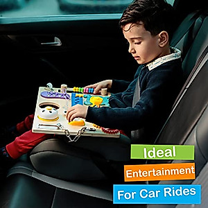 BeGenius Busy Board for Toddlers | Montessori Busy Board for 1 2 3 4 5 up to 8 Years | Wooden Sensory Board Book Ideal Toy for Toddler Brain Development at Home/Travel | Baby Busy Board for 1 Year Old