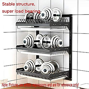 FEHUN Sinks,3-Layer Wall-Mounted Dish Drying Rack，Kitchen Rack,201 Stainless Steel Kitchen Dish Rack Drain Rack with Drain Tray